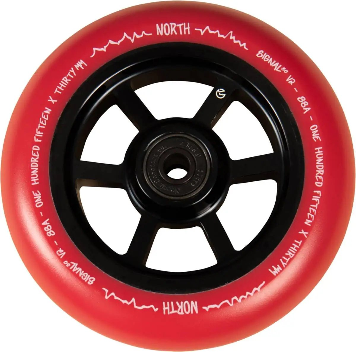 North Signal V2 115x30mm Black/Red Pu wheels - Scootshop.cz