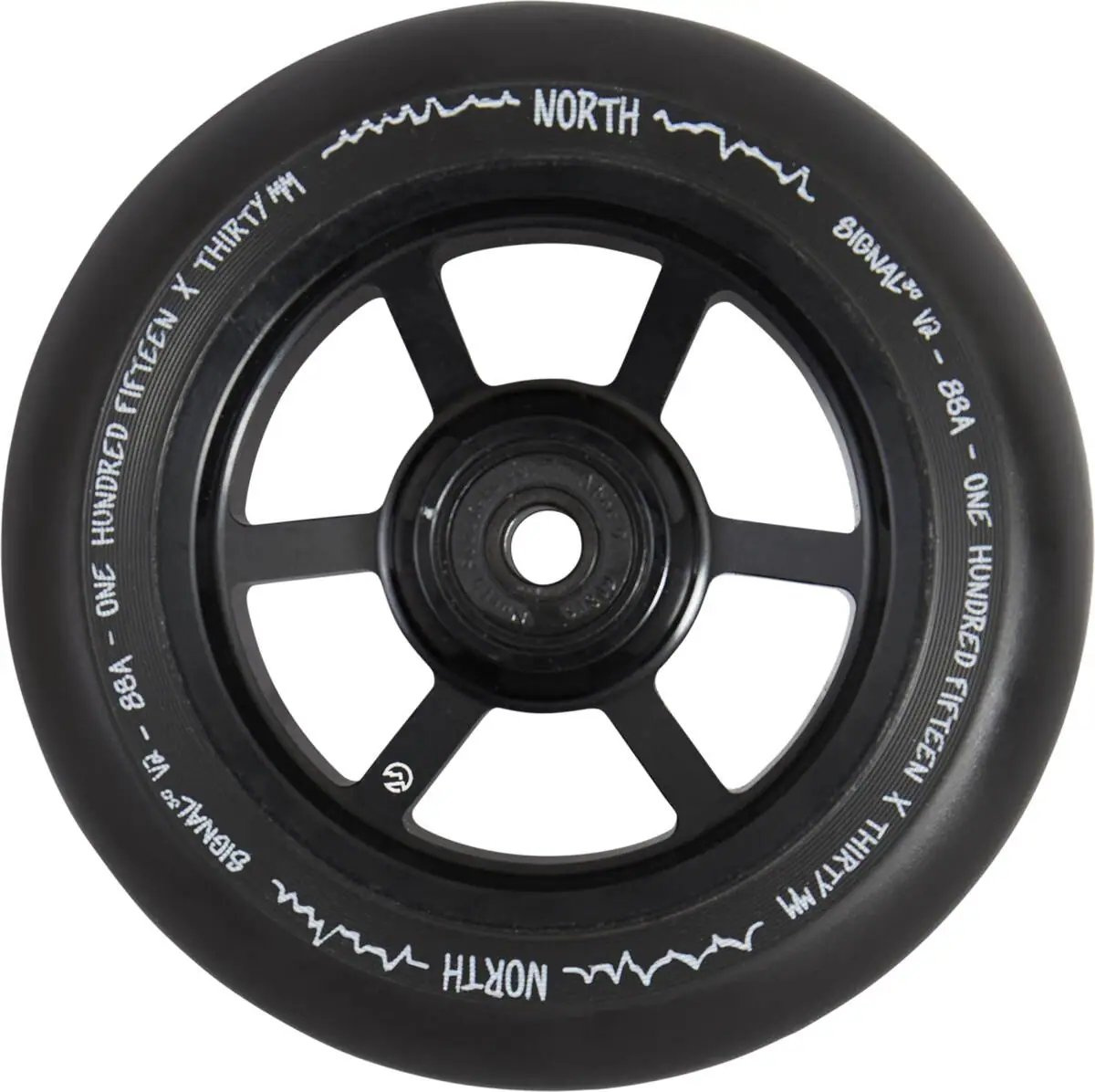 Wheels North Signal V2 115x30mm Matte Black/Black Pu - Scootshop.cz